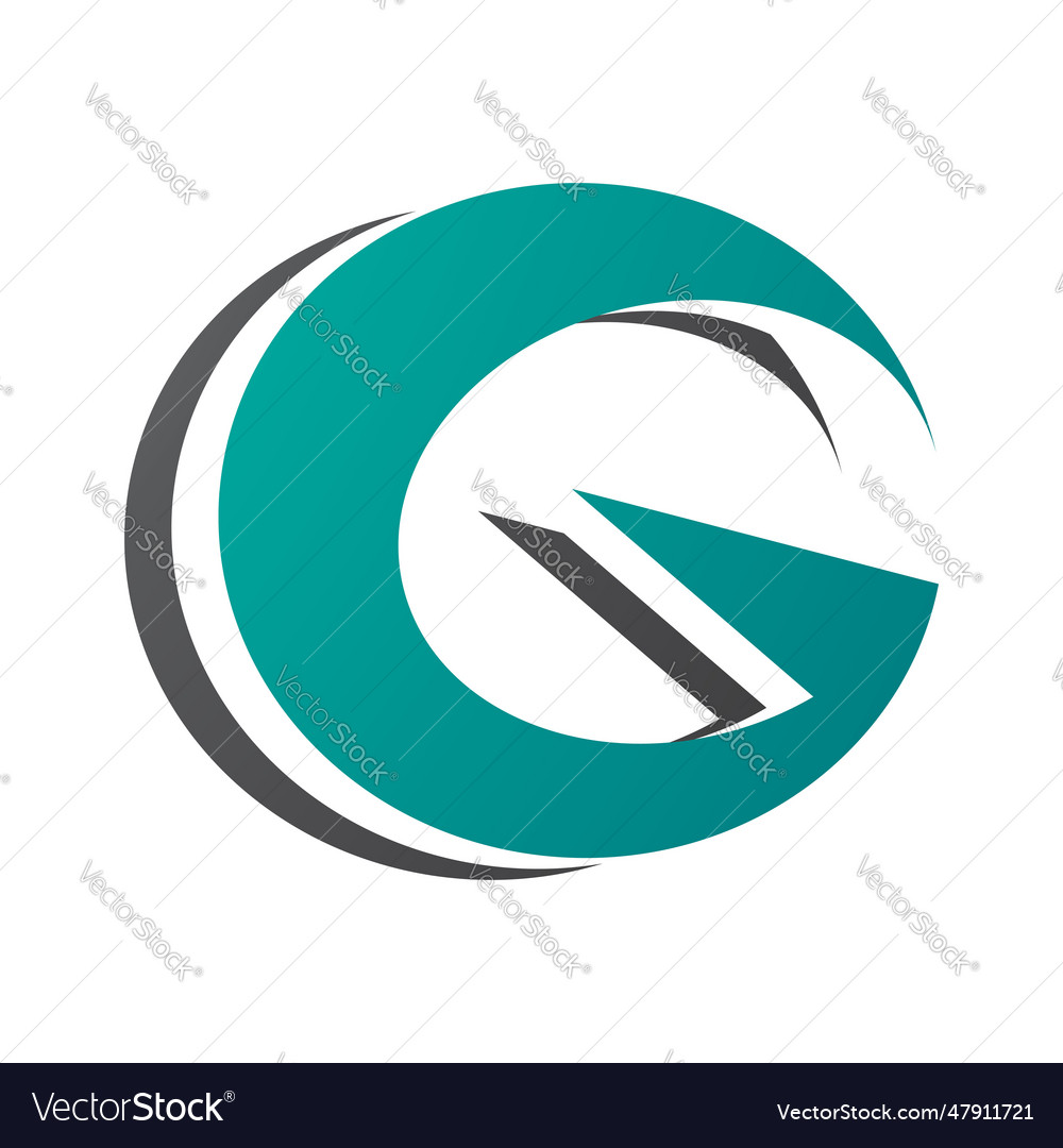 Persian green and black round layered letter g Vector Image Persian green and black round layered letter g Vector Image