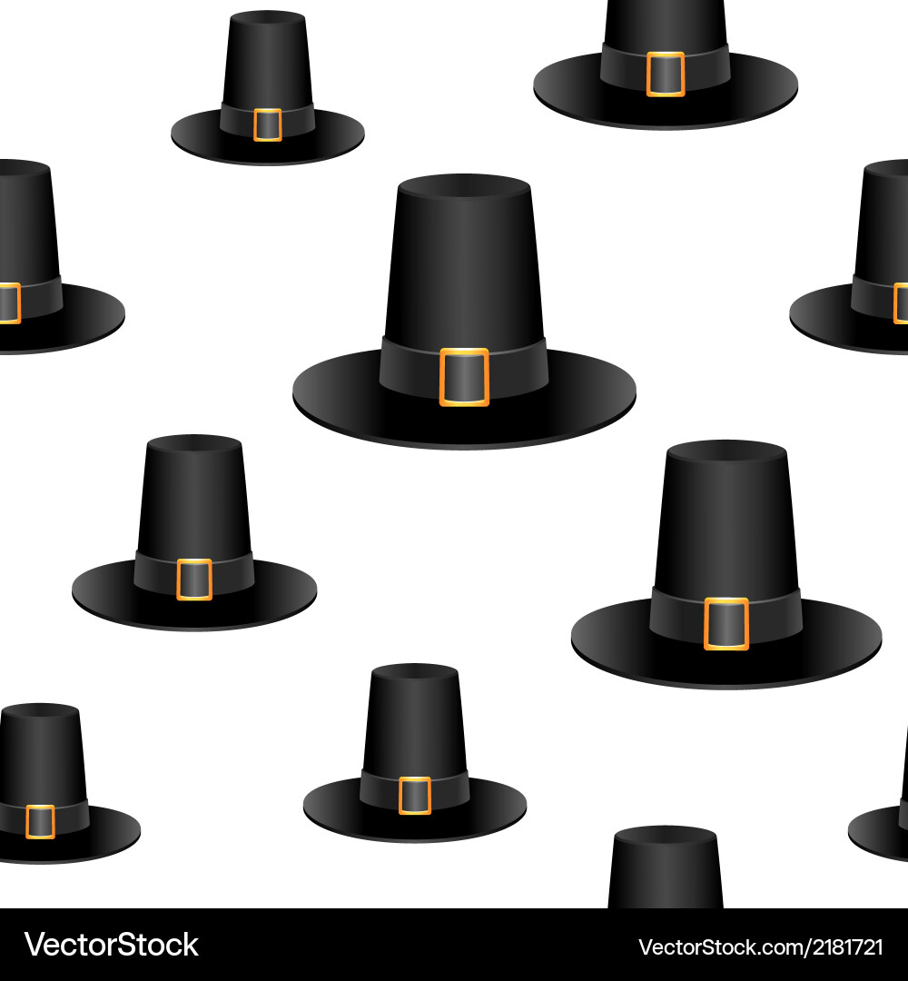 Pilgrim hat background Royalty Free Vector Image