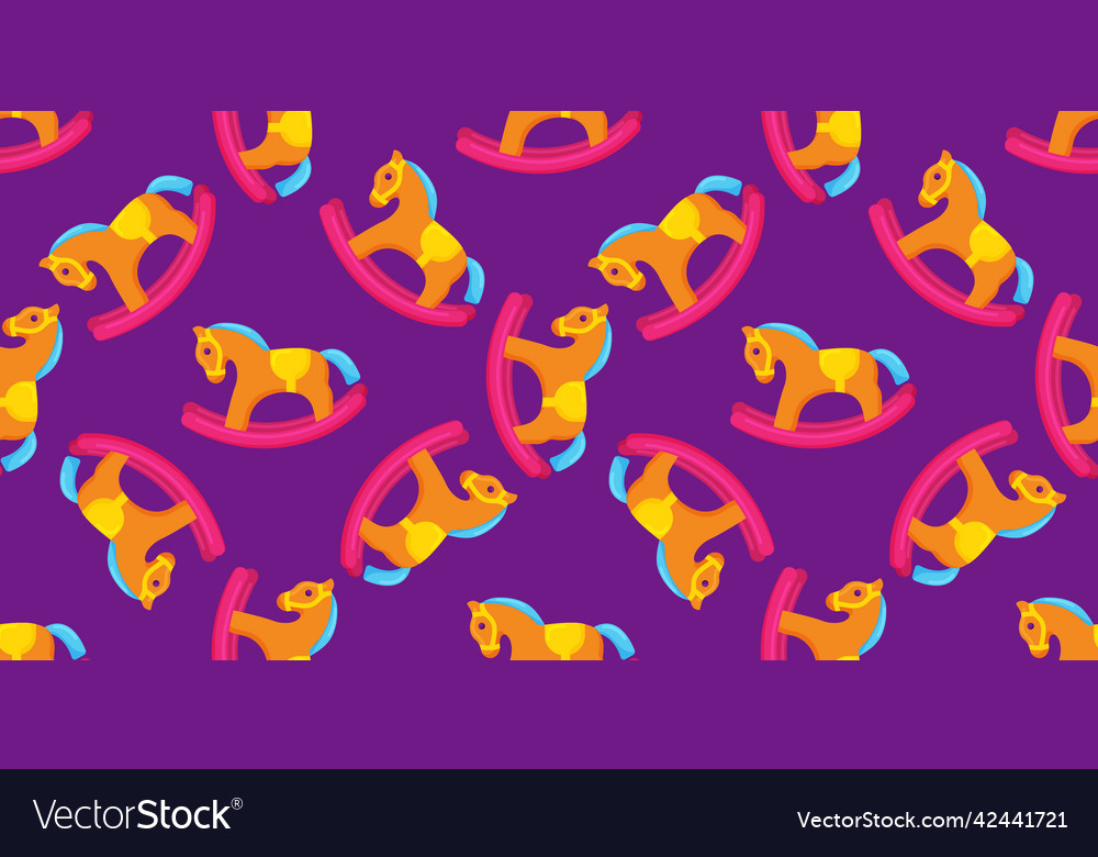 Rocking horse seamless pattern first toys Vector Image Rocking horse seamless pattern first toys Vector Image