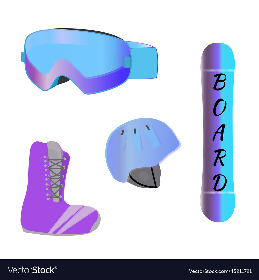 Snowboard equipment Royalty Free Vector Image - VectorStock