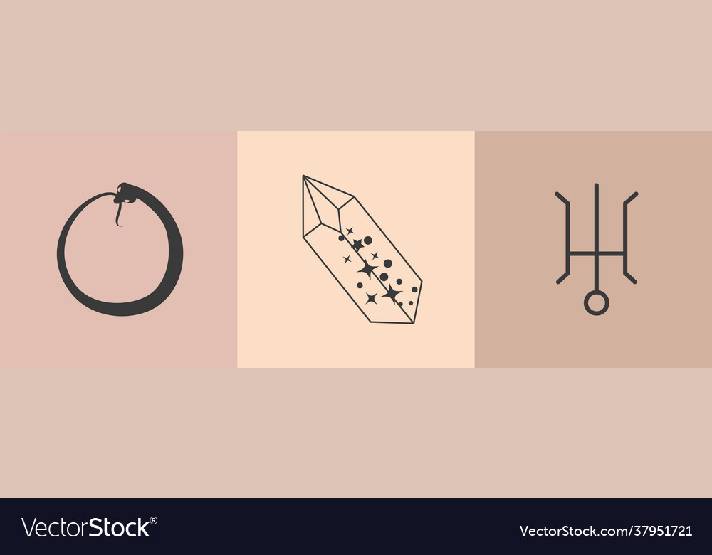 Witch magic design elements set hand drawn doodle Vector Image