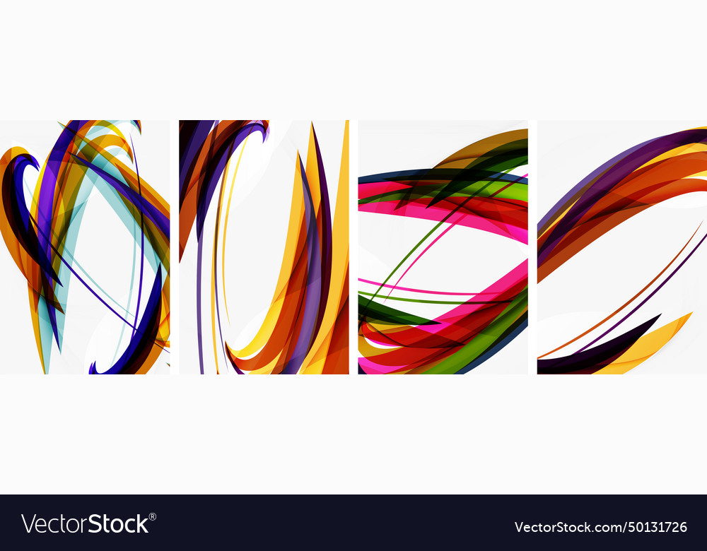 Abstract colorful wave posters for wallpaper Vector Image