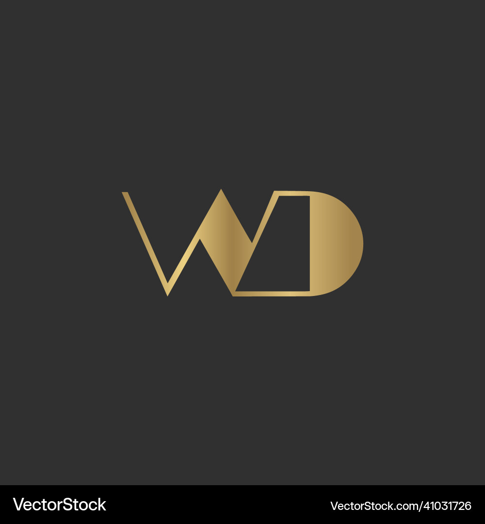 Alphabet initials logo dw wd d and w Royalty Free Vector