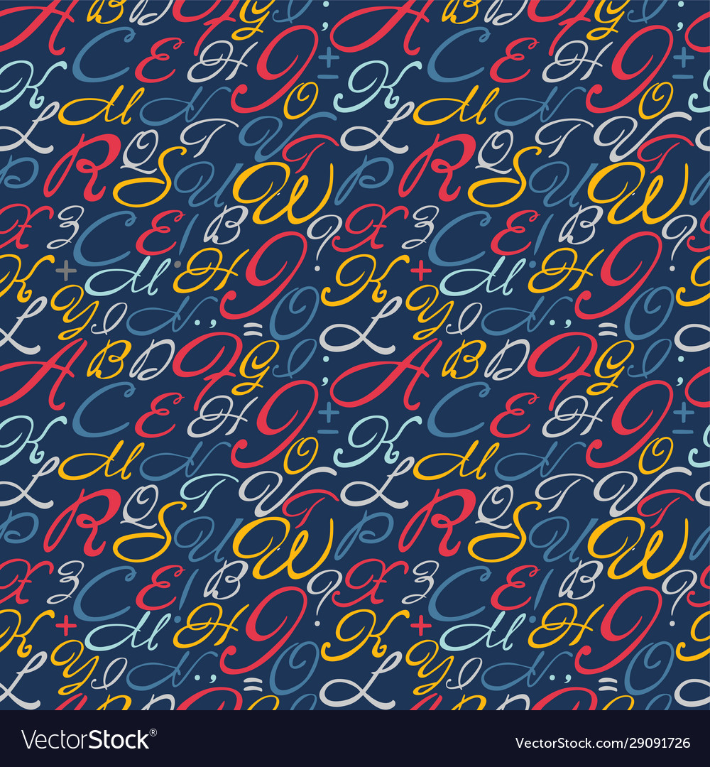 Alphabet seamless pattern colorful letters Vector Image