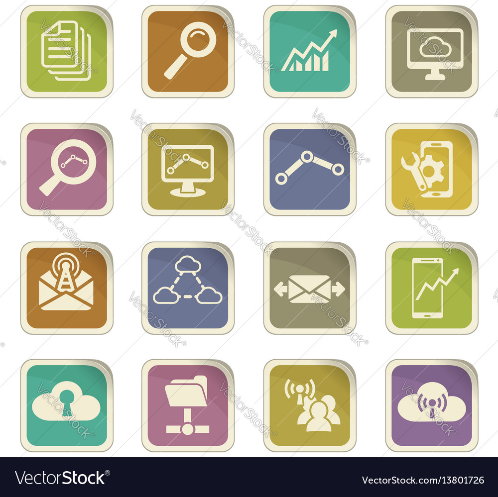 Data analytic icon set Royalty Free Vector Image