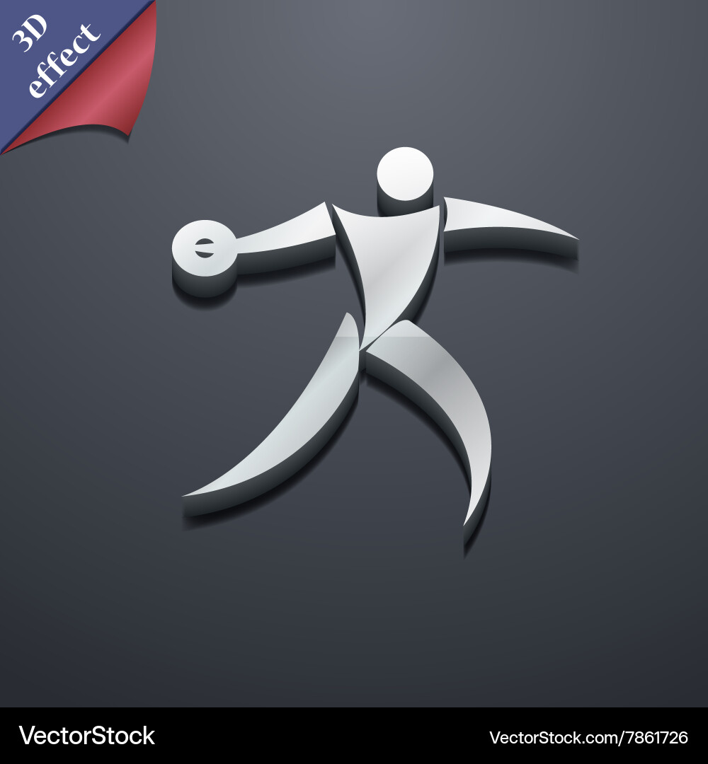 Discus thrower icon symbol 3d style trendy modern Vector Image