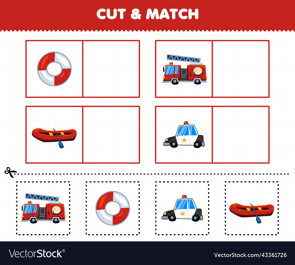 Education game for children cut and match Vector Image