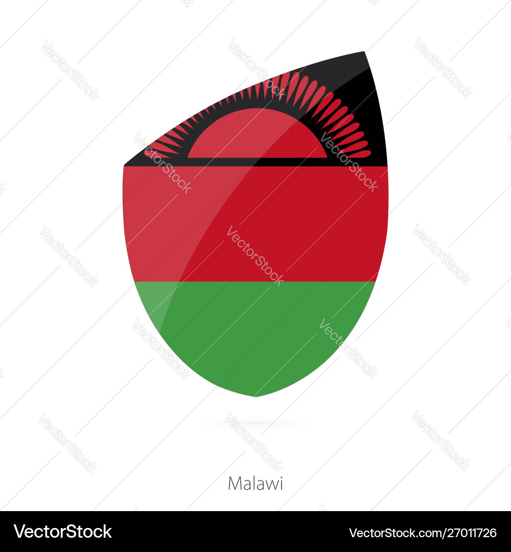 Flag malawi in style rugby icon Royalty Free Vector Image