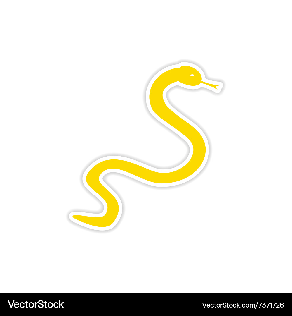 Icon sticker realistic design on paper snake Vector Image