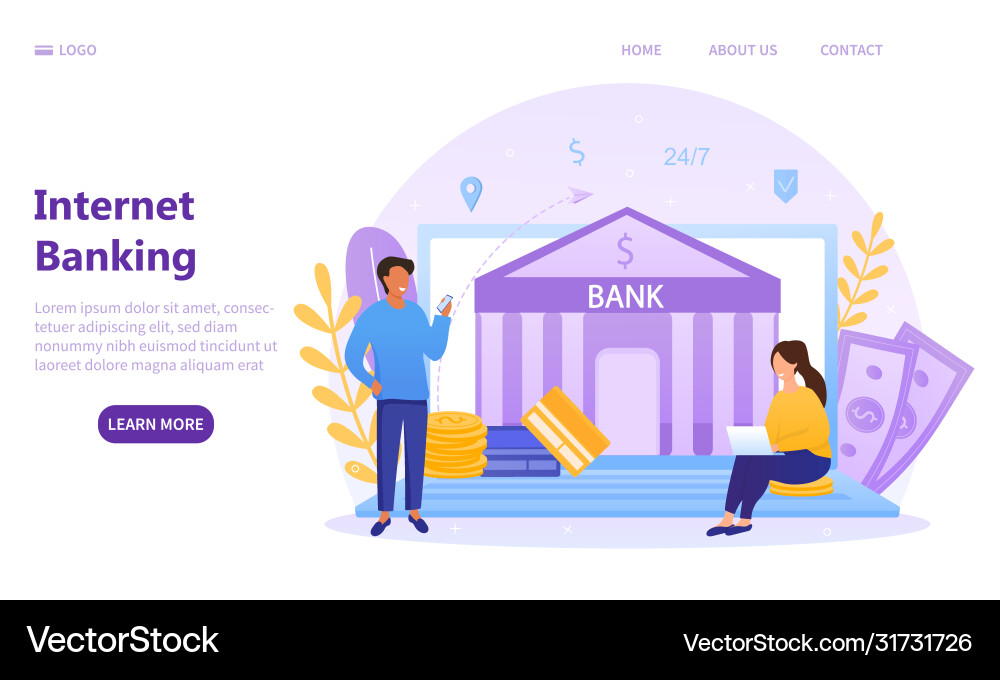 Internet banking concept with woman using a laptop