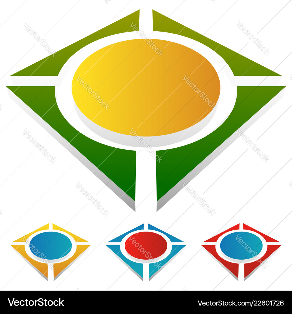 Logo icon template with square around a circle Vector Image