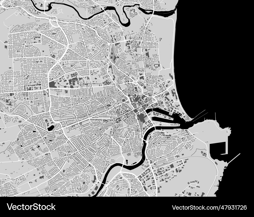 Map of aberdeen scotland Royalty Free Vector Image