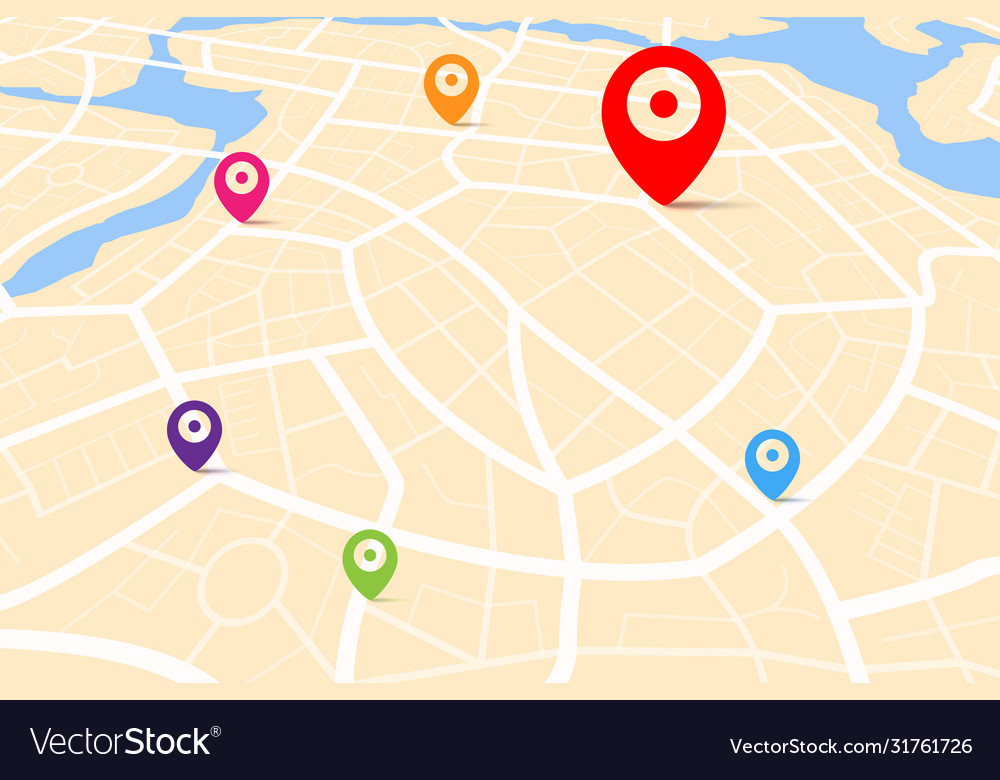 Map with destination location point 001 Royalty Free Vector