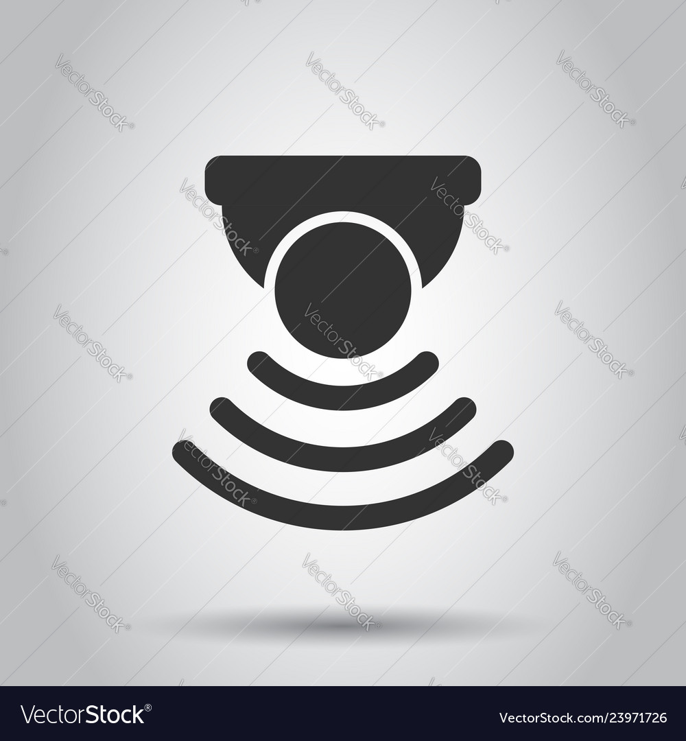 Motion sensor icon in flat style sensor waves Vector Image