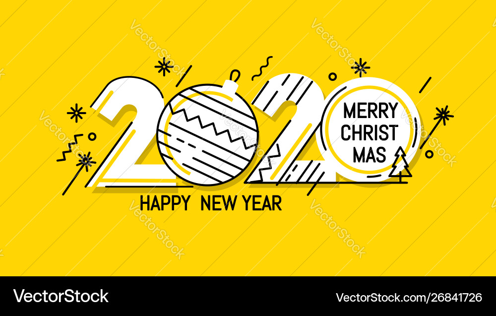 New year emblem 2020 number design Royalty Free Vector Image