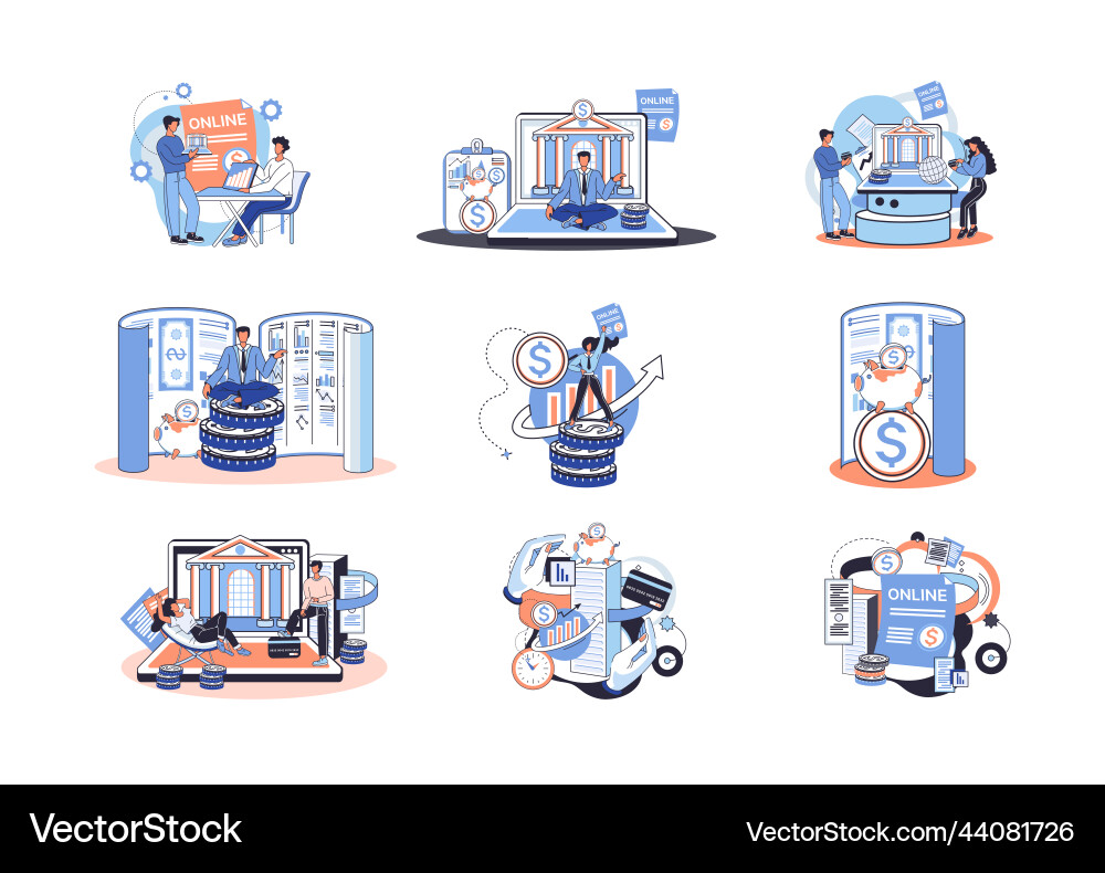 Online banking system financial consulting Vector Image