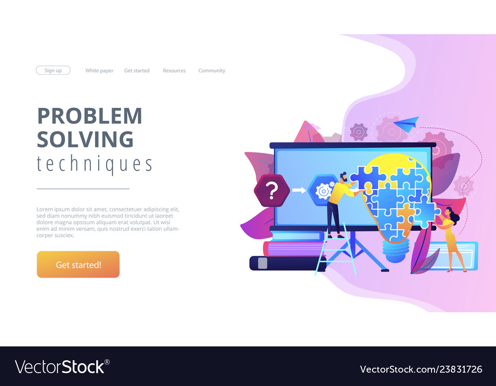 Problem solvingconcept landing page Royalty Free Vector