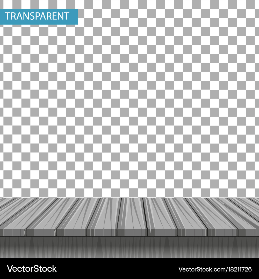 Realistic wooden table on a transparent background