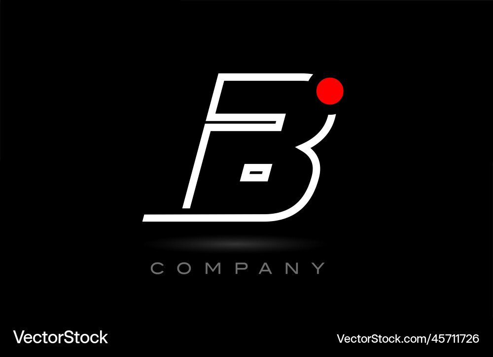 Red dot b alphabet letter logo icon design Vector Image