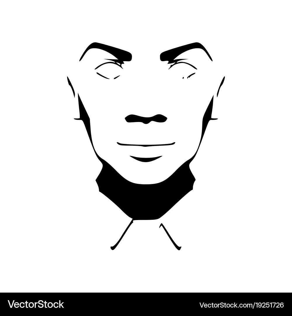 Silhouette of a female head face front view Vector Image