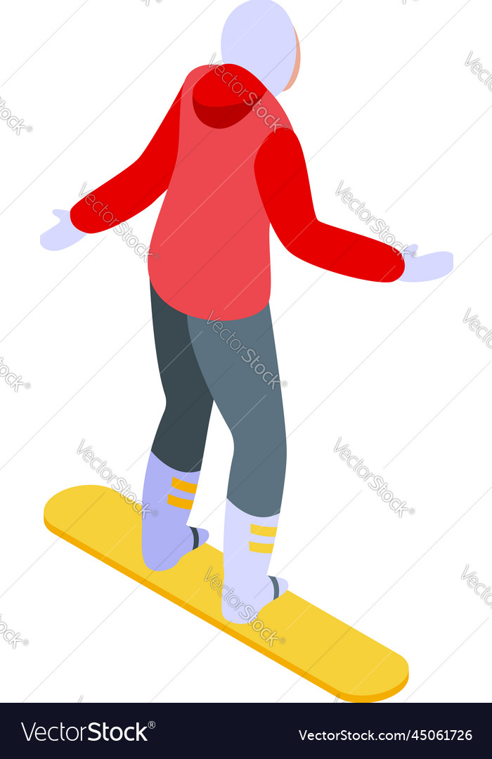 Snowboarding team icon isometric sport Royalty Free Vector