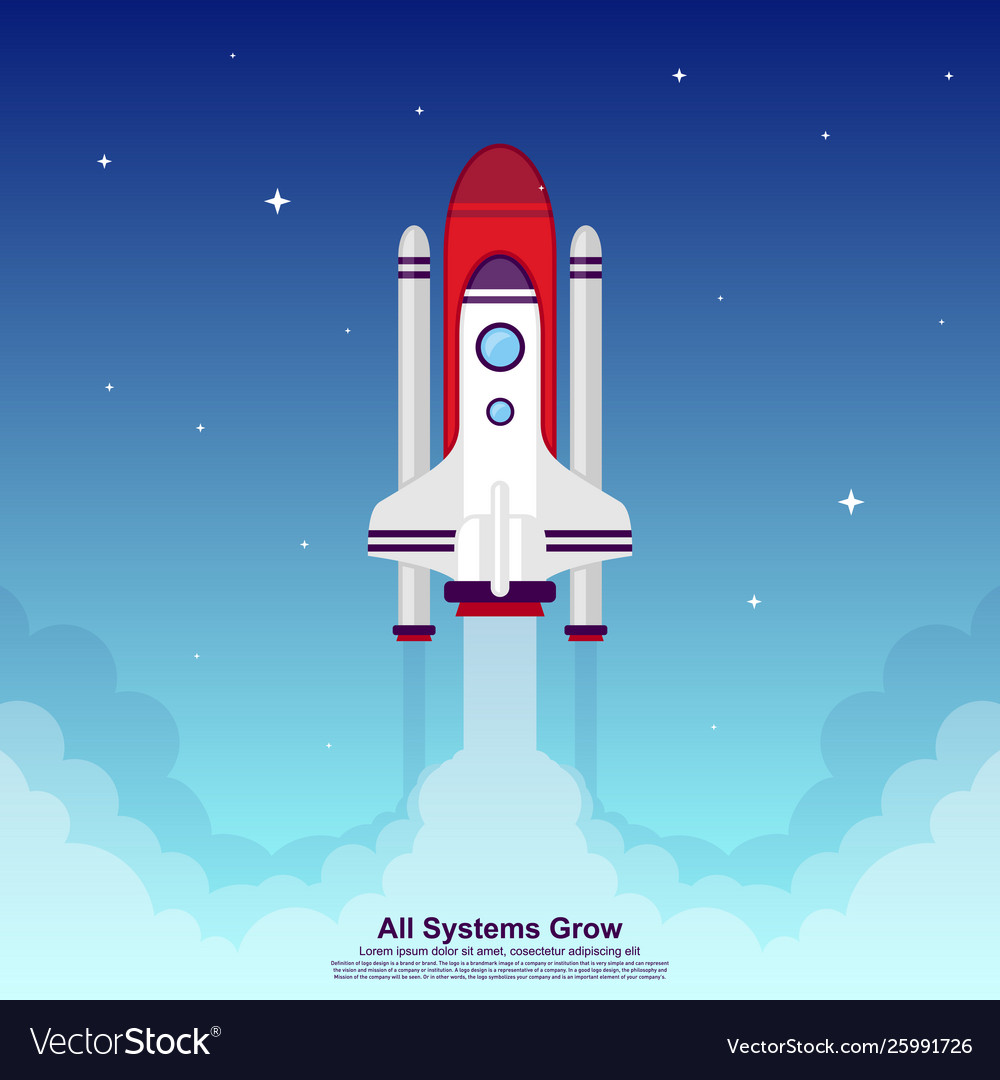 Startup simple rocket web design responsive Vector Image
