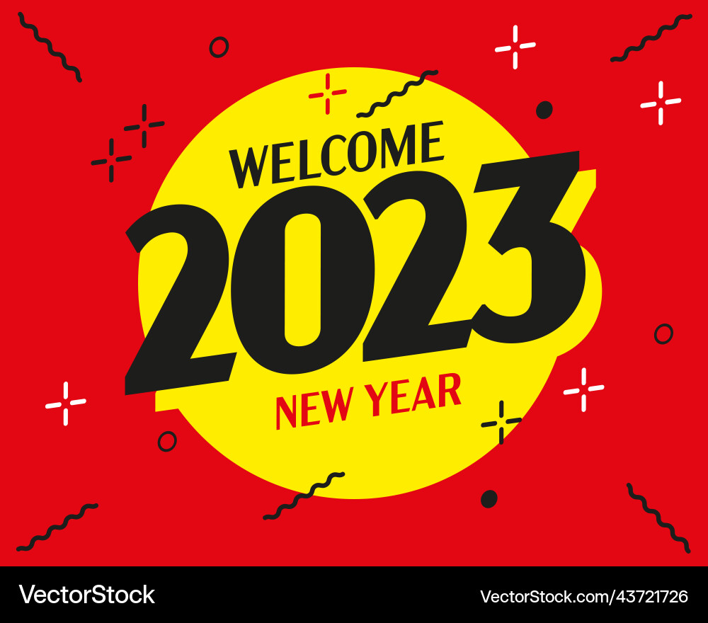 Welcome 2023 year greeting info banner template Vector Image