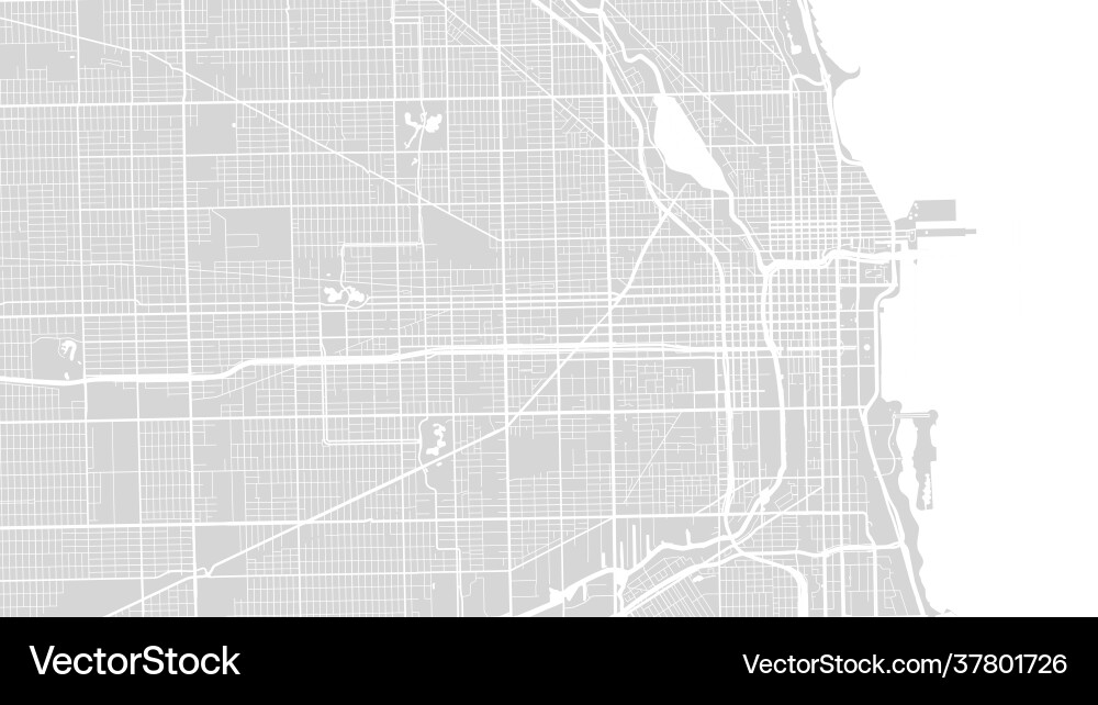 White grey chicago city area background map Vector Image