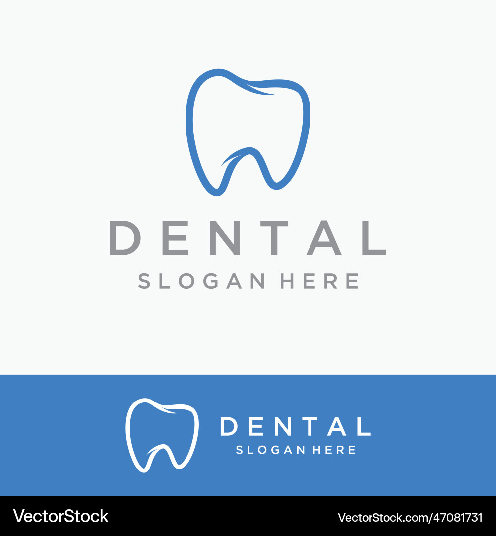 Abstract dental logo template design dental Vector Image
