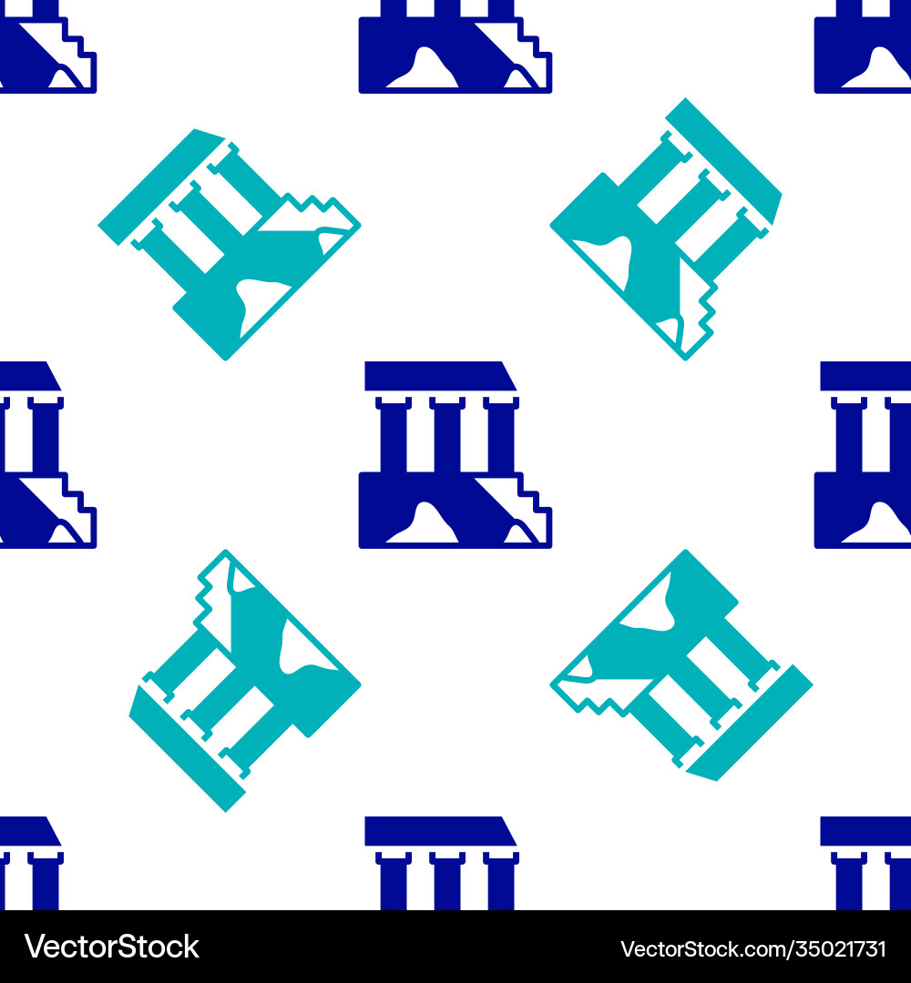 Blue parthenon from athens acropolis greece icon Vector Image