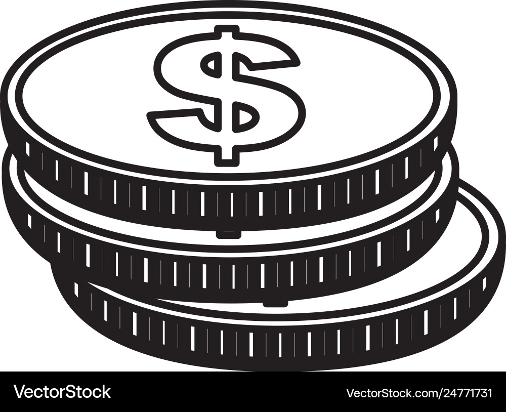 Coin money isolated icon Royalty Free Vector Image