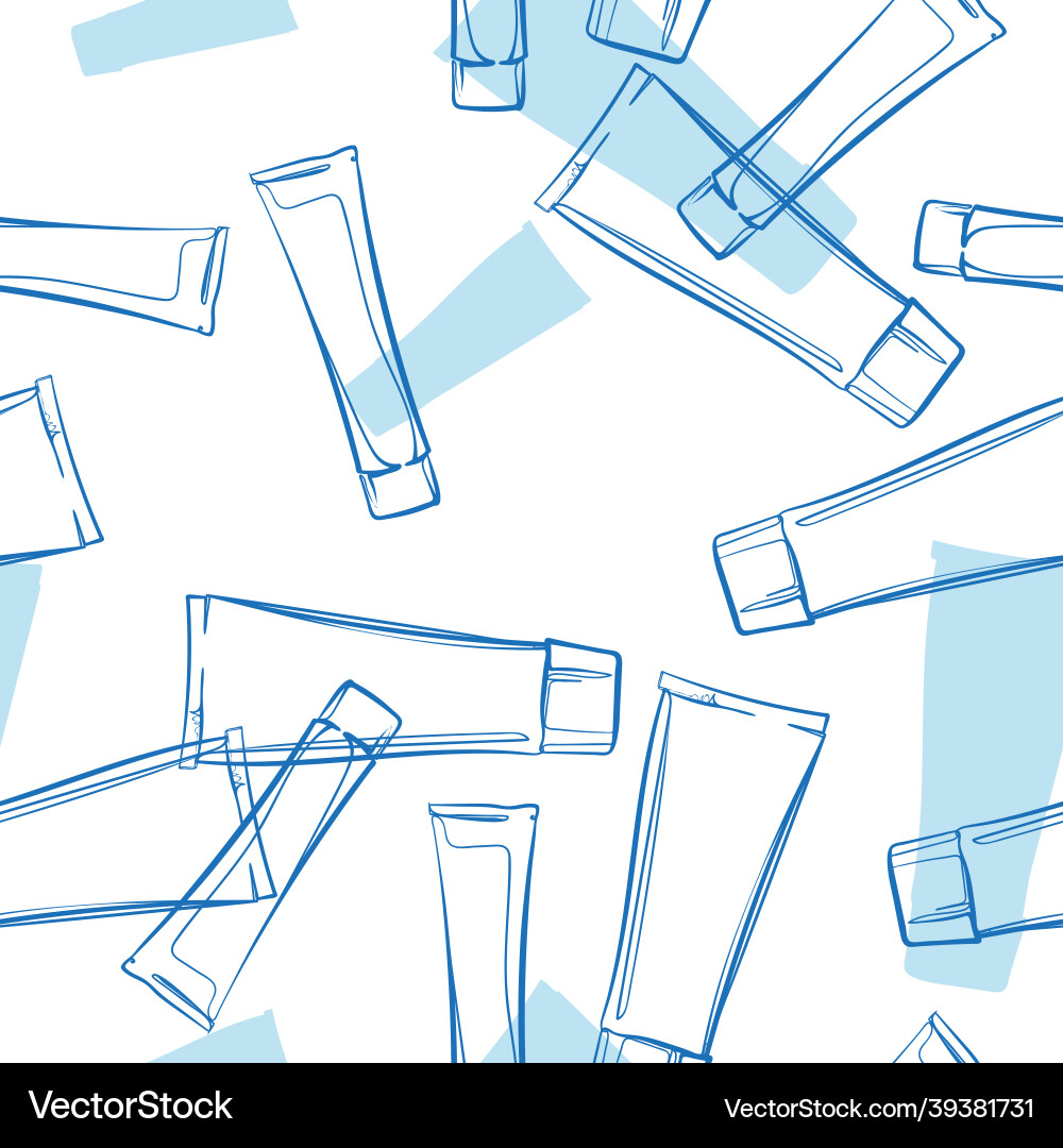 Cream tube cosmetics care seamless pattern Vector Image