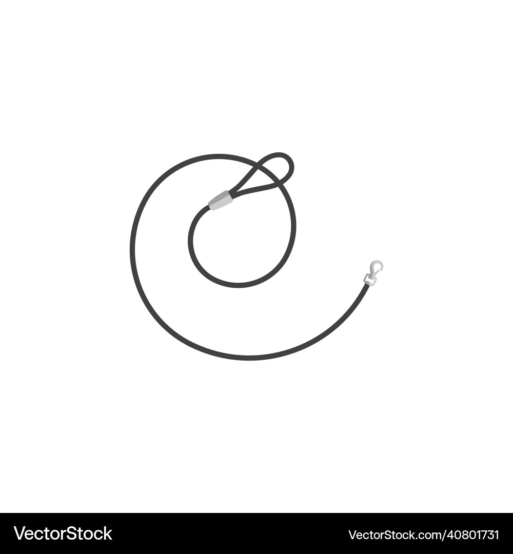 Dog lead icon black background with white Vector Image