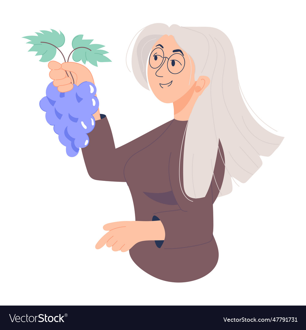 Eating grapes Royalty Free Vector Image - VectorStock