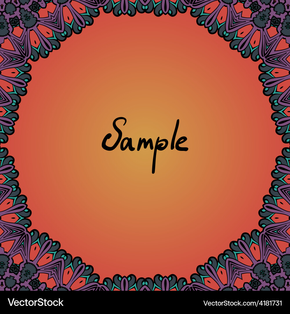 Frame for text in the indian style Royalty Free Vector Image