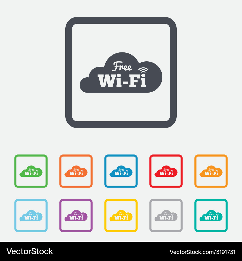 Free wifi sign symbol wireless network Royalty Free Vector