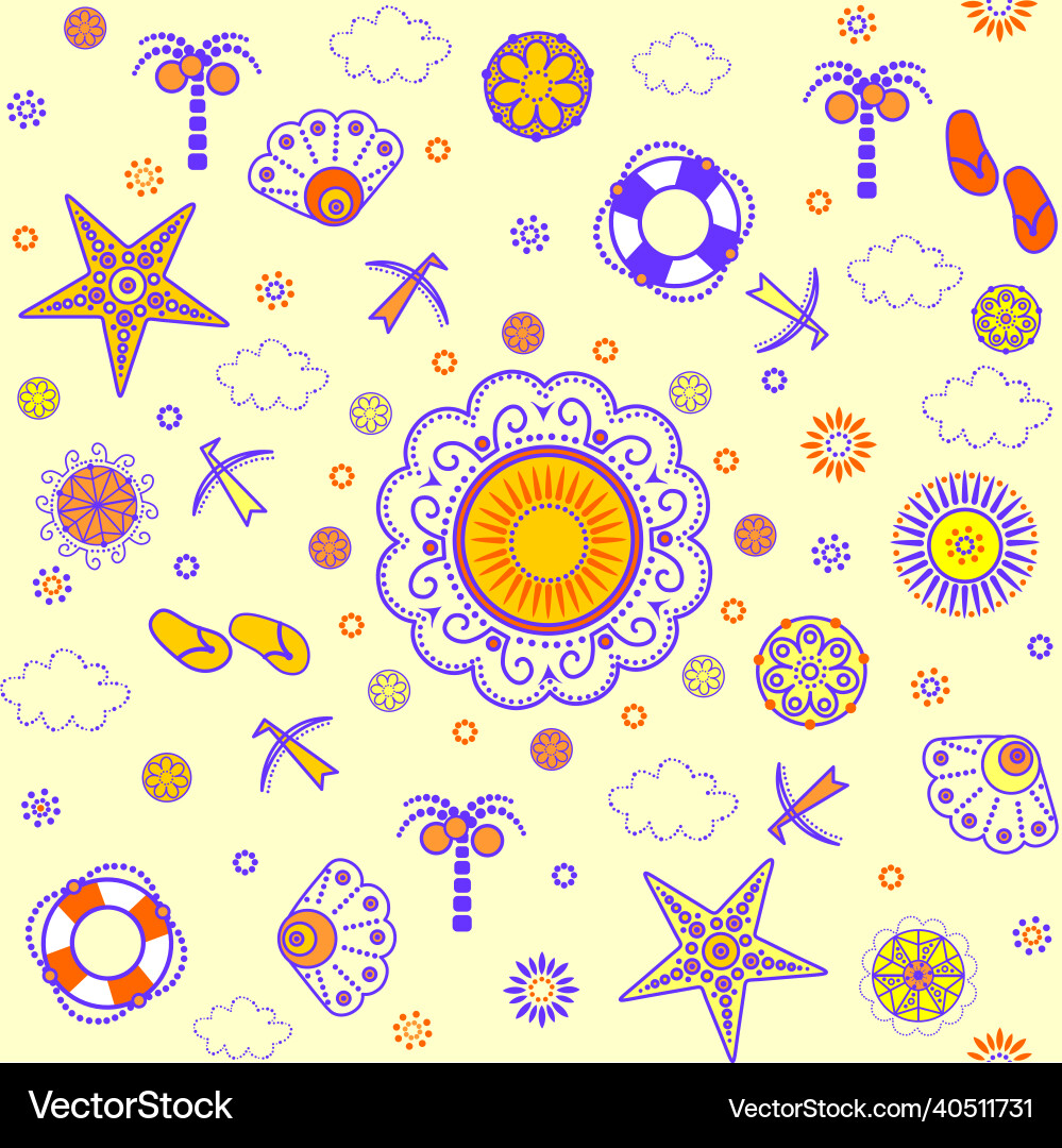 Funny summery decorative wallpaper with abstract Vector Image