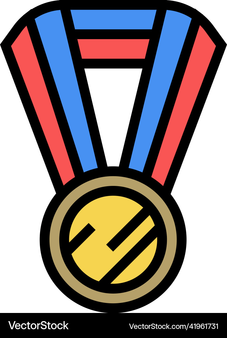 Gold medal color icon Royalty Free Vector Image