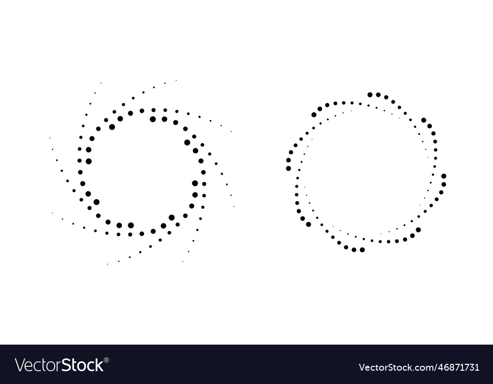 Halftone circular dotted frames set circle dots Vector Image
