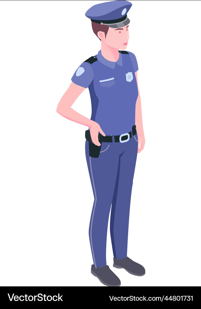 Isometric police officer Royalty Free Vector Image