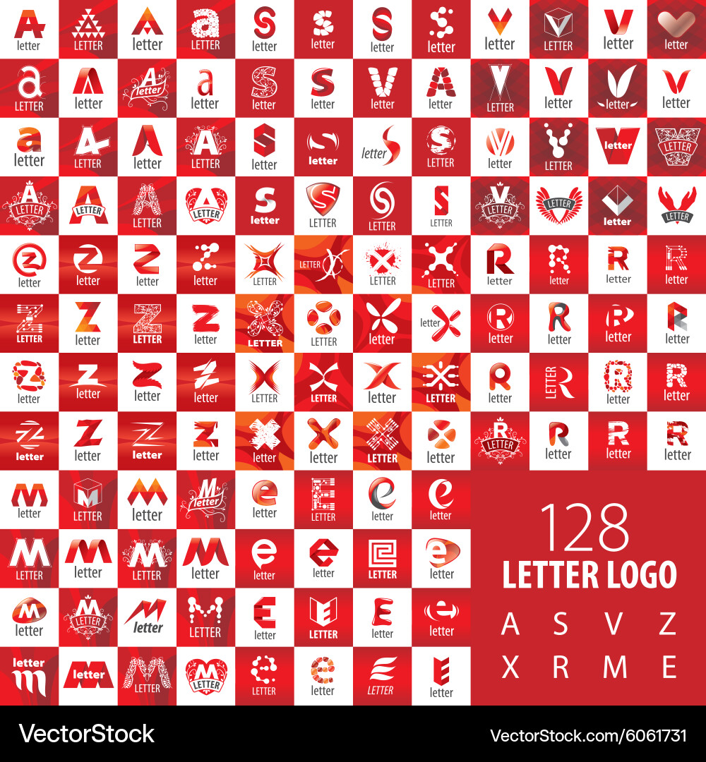 Large set of logo letters Royalty Free Vector Image