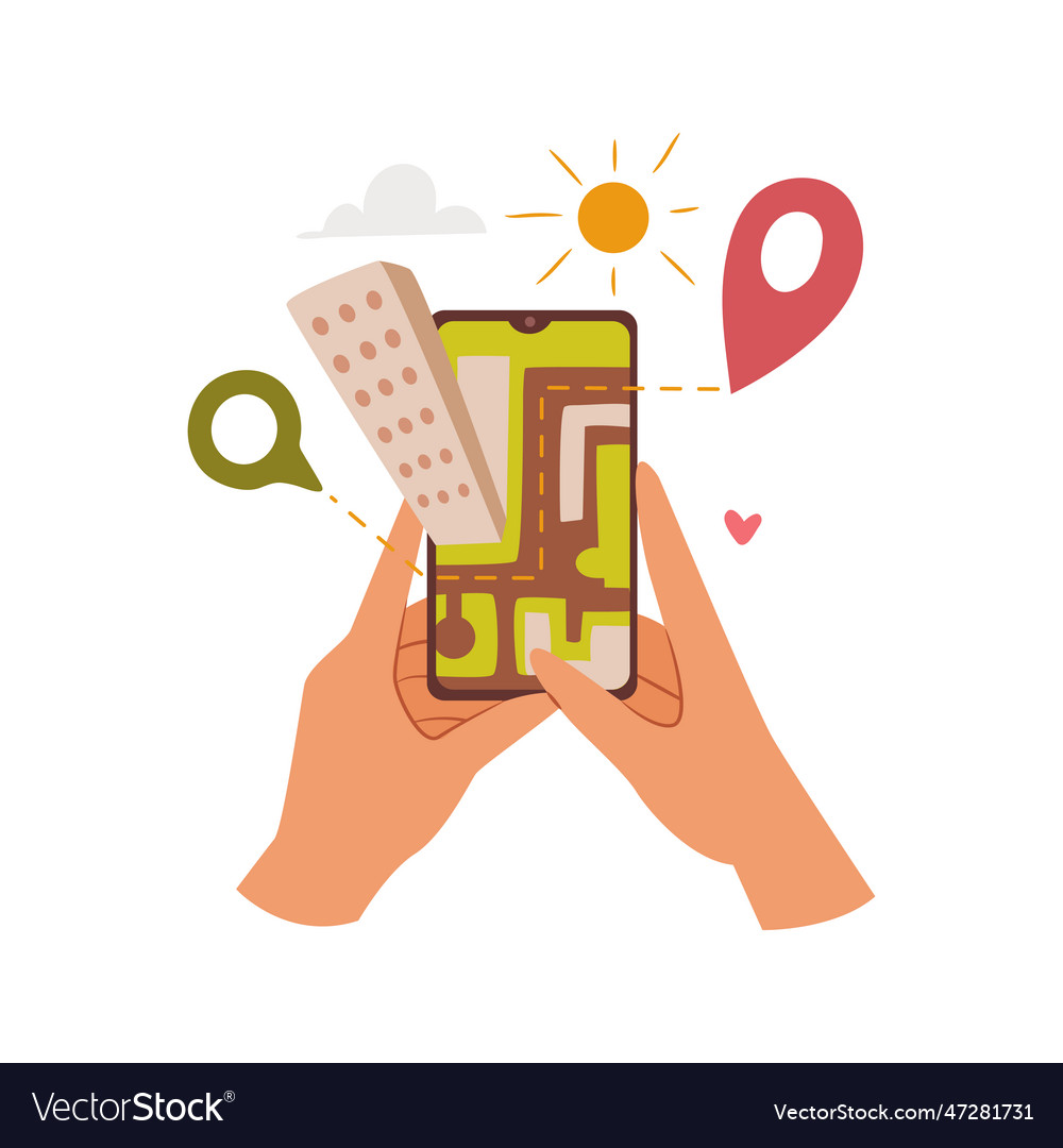 Map gps navigation smartphone application Vector Image Map gps navigation smartphone application Vector Image
