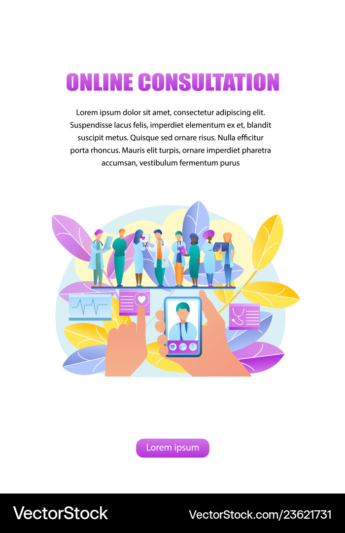 Online consultation doctor Royalty Free Vector Image