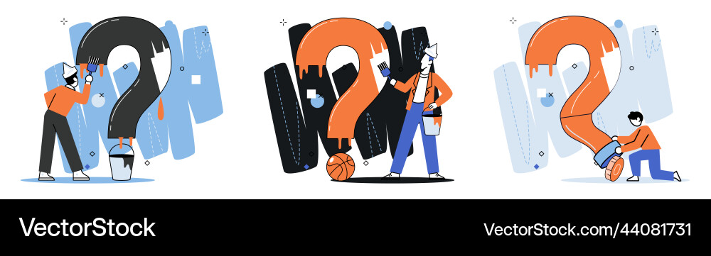 Question mark obtaining information of interest Vector Image