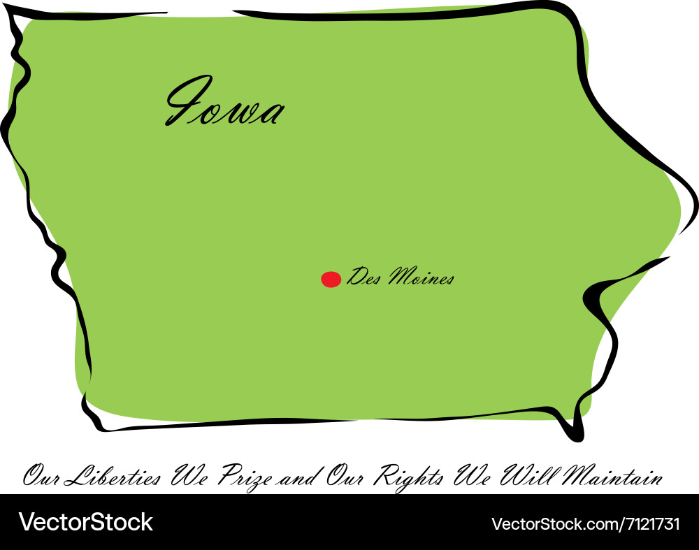 State of iowa Royalty Free Vector Image - VectorStock