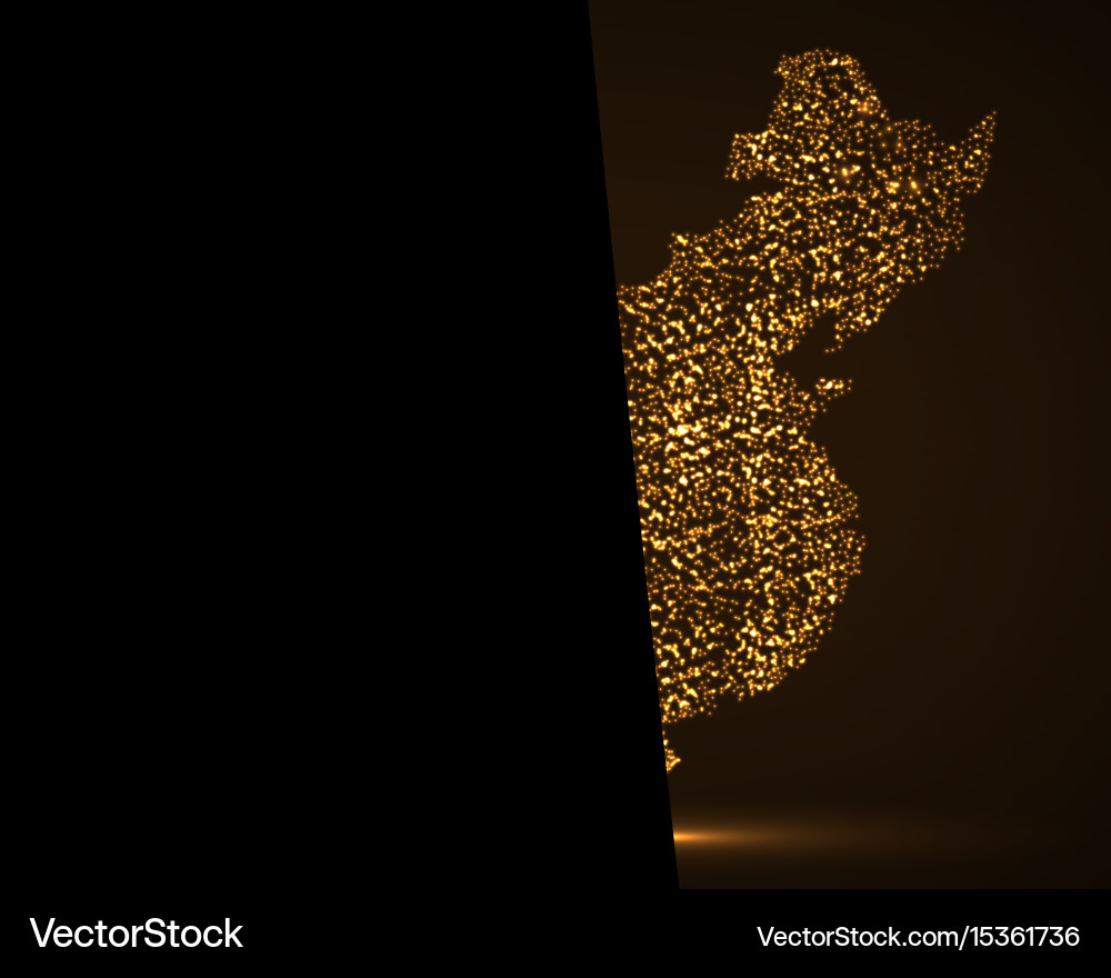 Abstract map of china with glowing particles Vector Image