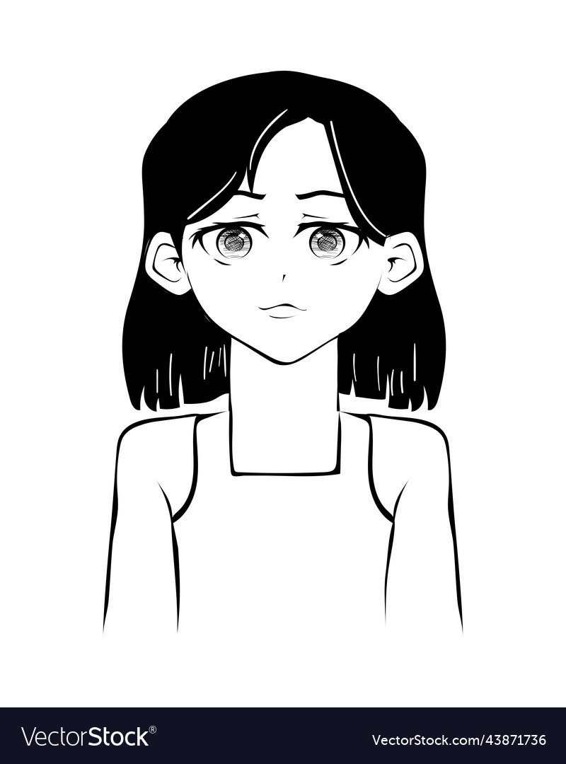 Anime Cute Girl Royalty Free Vector Image Vectorstock
