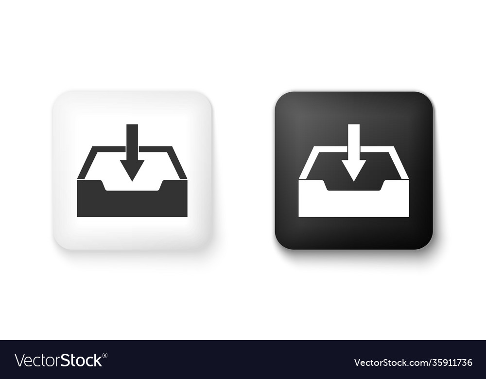 Black and white download inbox icon isolated Vector Image Black and white download inbox icon isolated Vector Image