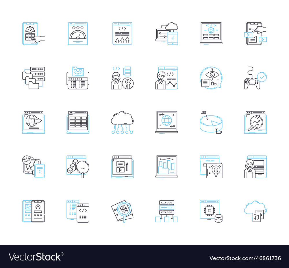 Business intelligence linear icons set analytics Vector Image Business intelligence linear icons set analytics Vector Image