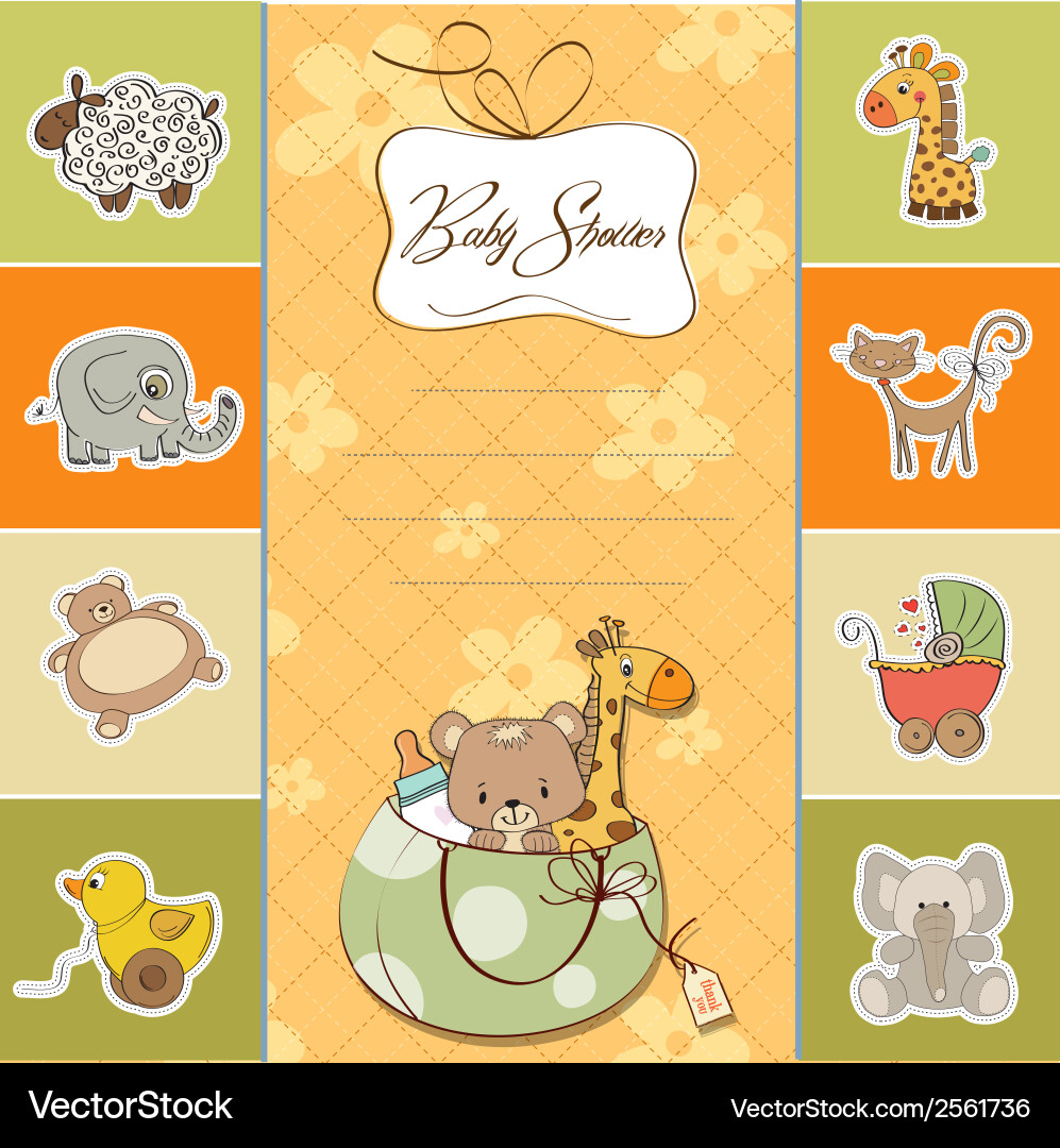 Childish cartoon greeting card Royalty Free Vector Image